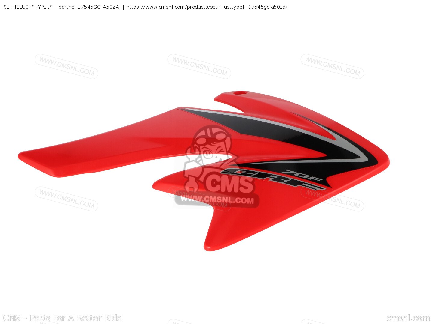 17545GCFA50ZA: SHROUD SET, R. TANK Honda - buy the 17545-GCF-A50ZA at CMSNL