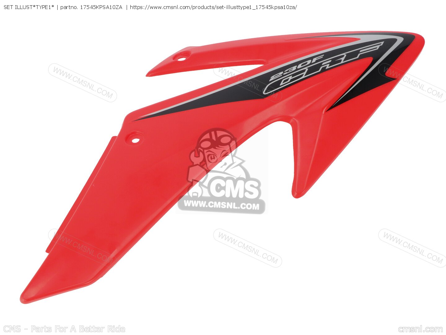 17545KPSA10ZA: Shroud Set, R. Tank Honda - buy the 17545-KPS-A10ZA at CMSNL