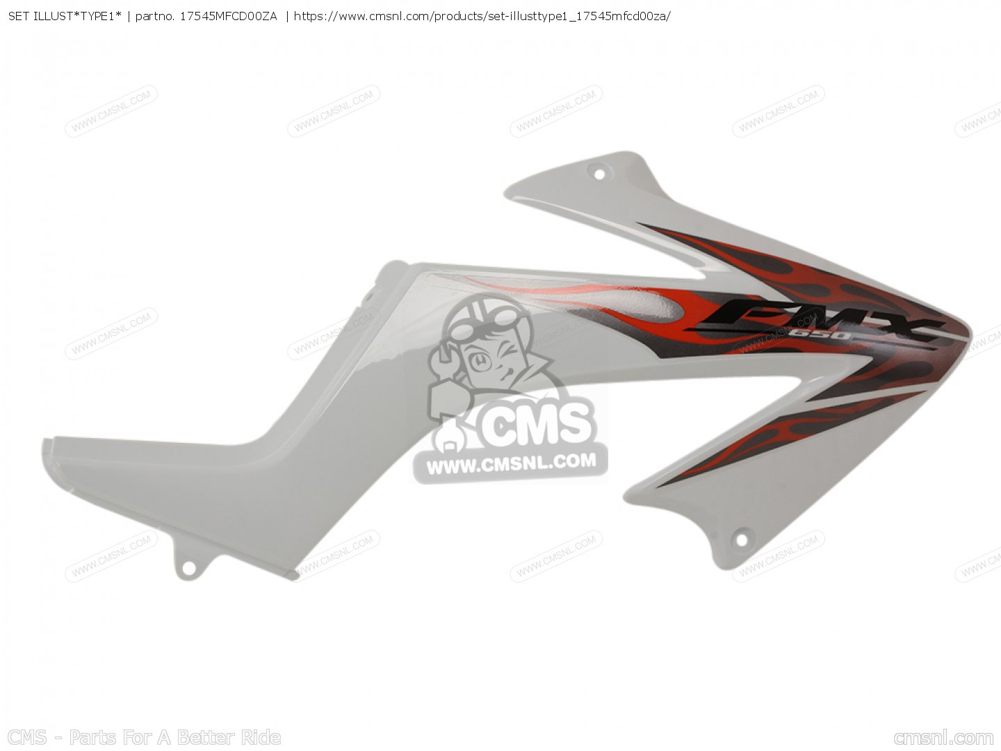 17545MFCD00ZA: Shroud Set, R. (wl) Honda - buy the 17545-MFC-D00ZA at CMSNL