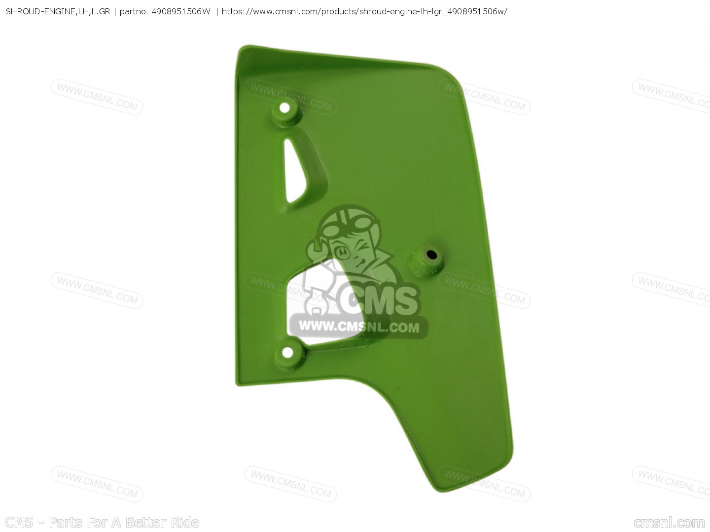 4908951506W: SHROUD-ENGINE,LH,L.GR Kawasaki - buy the 49089-5150-6W at ...
