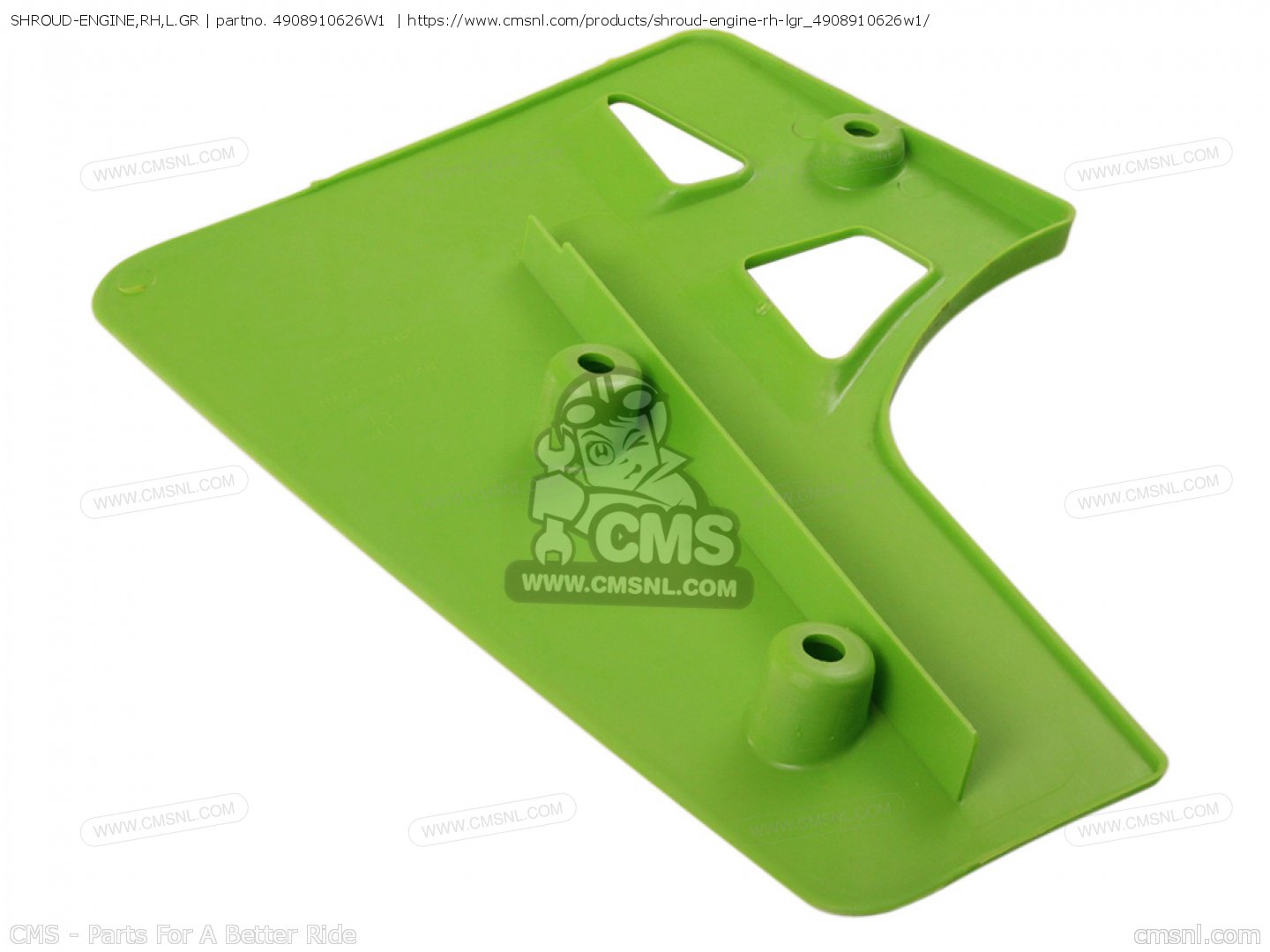 4908910626W1: SHROUD-ENGINE,RH,L.GR Kawasaki - buy the 49089-1062-6W1 ...