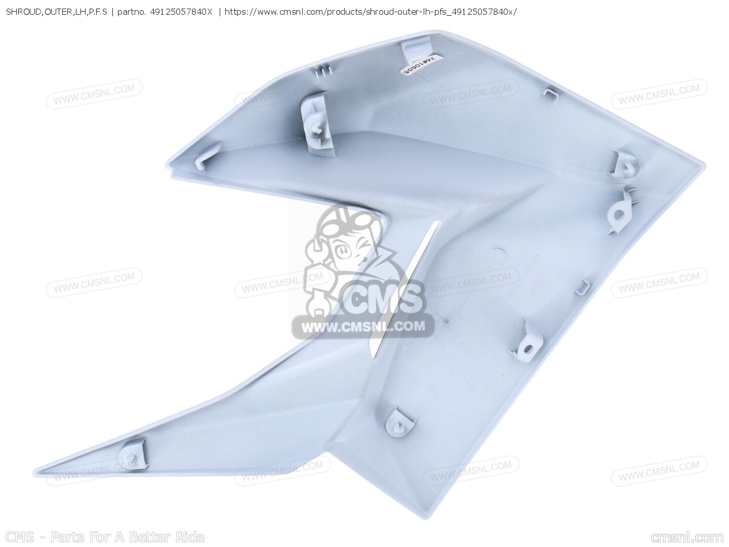 49125057840X: SHROUD,OUTER,LH,P.F.S Kawasaki - buy the 49125-0578-40X ...