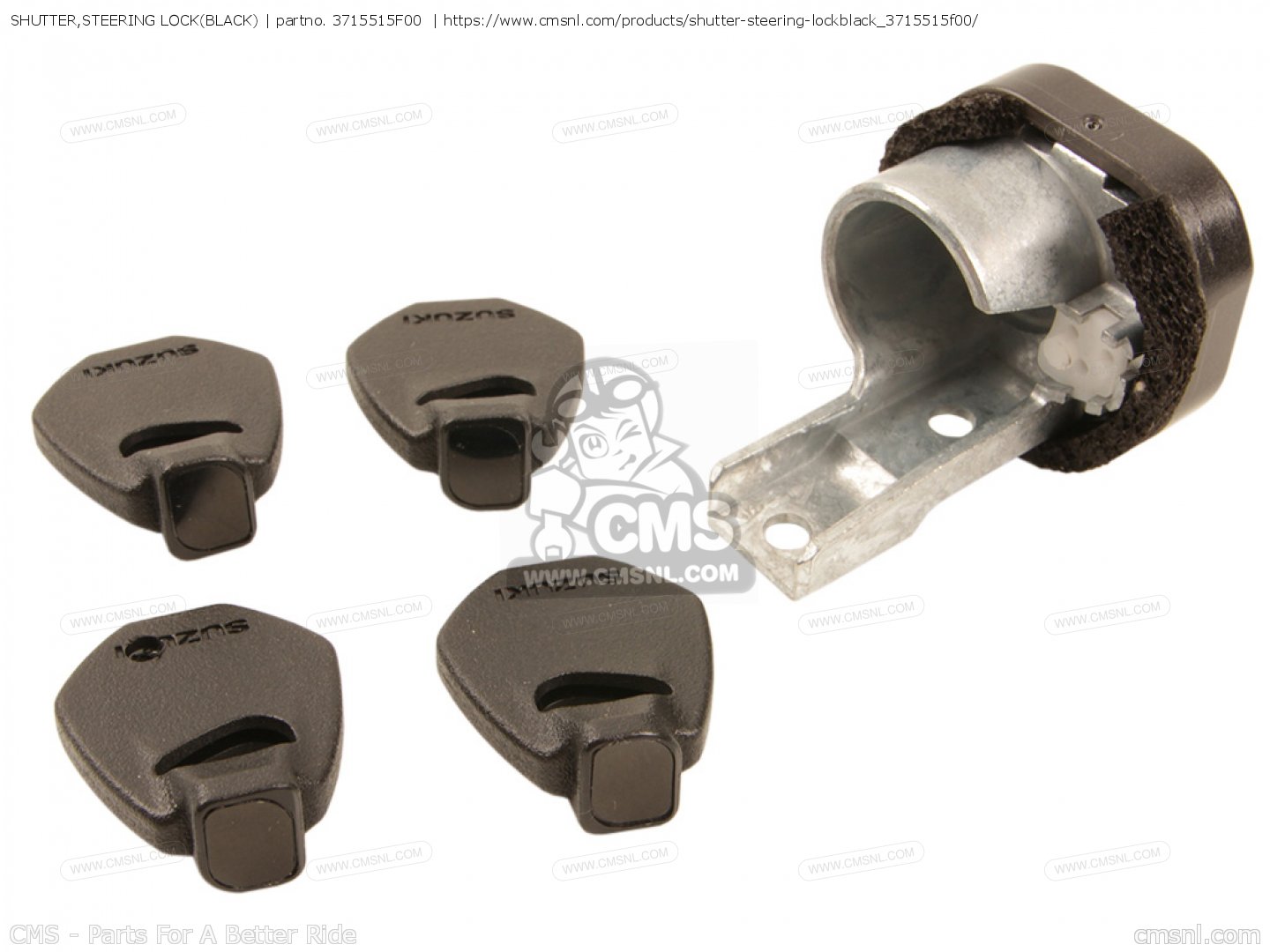 3715515F00: Shutter,steering Lock(black) Suzuki - buy the 37155-15F00 ...