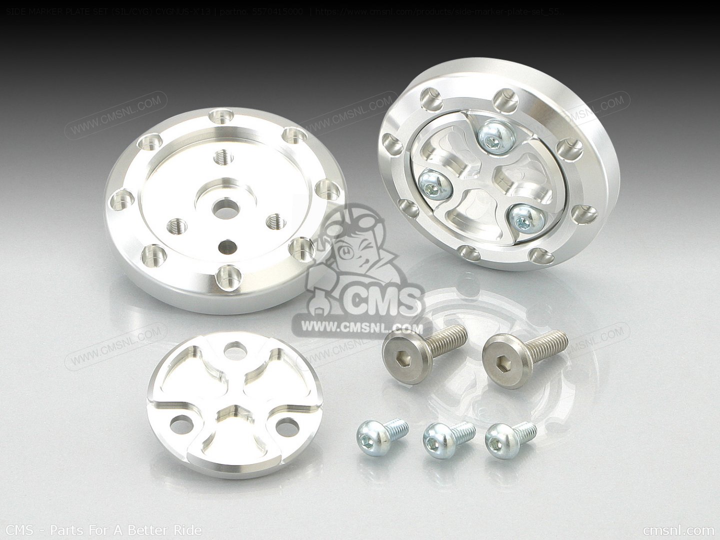 5570415000: SIDE MARKER PLATE SET (SIL/CYG) CYGNUS-X'13 Kitaco - buy ...