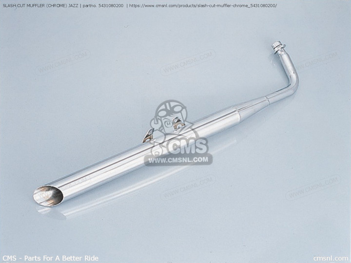 5431080200: SLASH CUT MUFFLER (CHROME) JAZZ Kitaco - buy the 543 ...