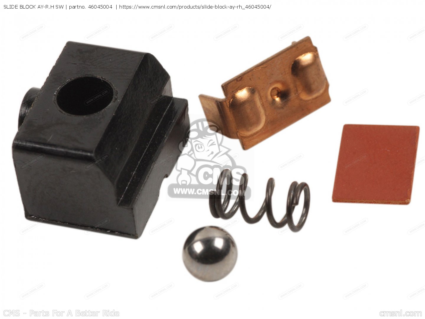 46045004: SLIDE BLOCK AY-R.H SW Kawasaki - buy the 46045-004 at CMSNL