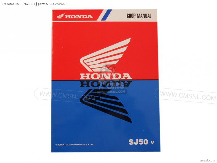 62GAVA6X: Sm Sj50- 97- English Honda - buy the 62GAVA6X at CMSNL