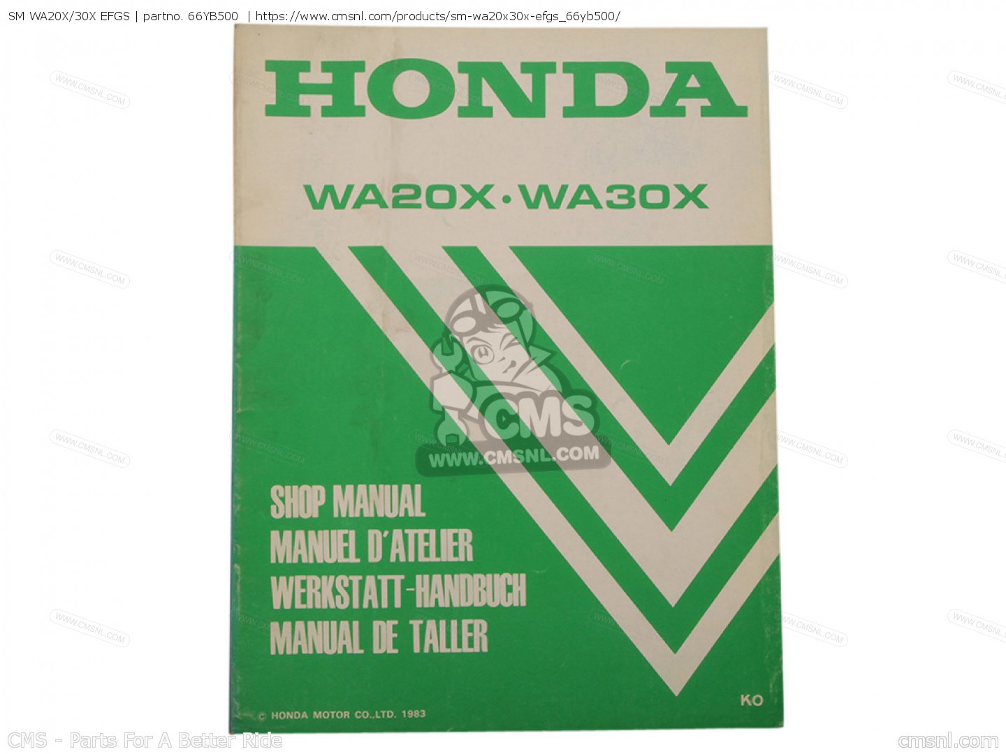 66YB500: Sm Wa20x/30x Efgs Honda - buy the 66YB500 at CMSNL
