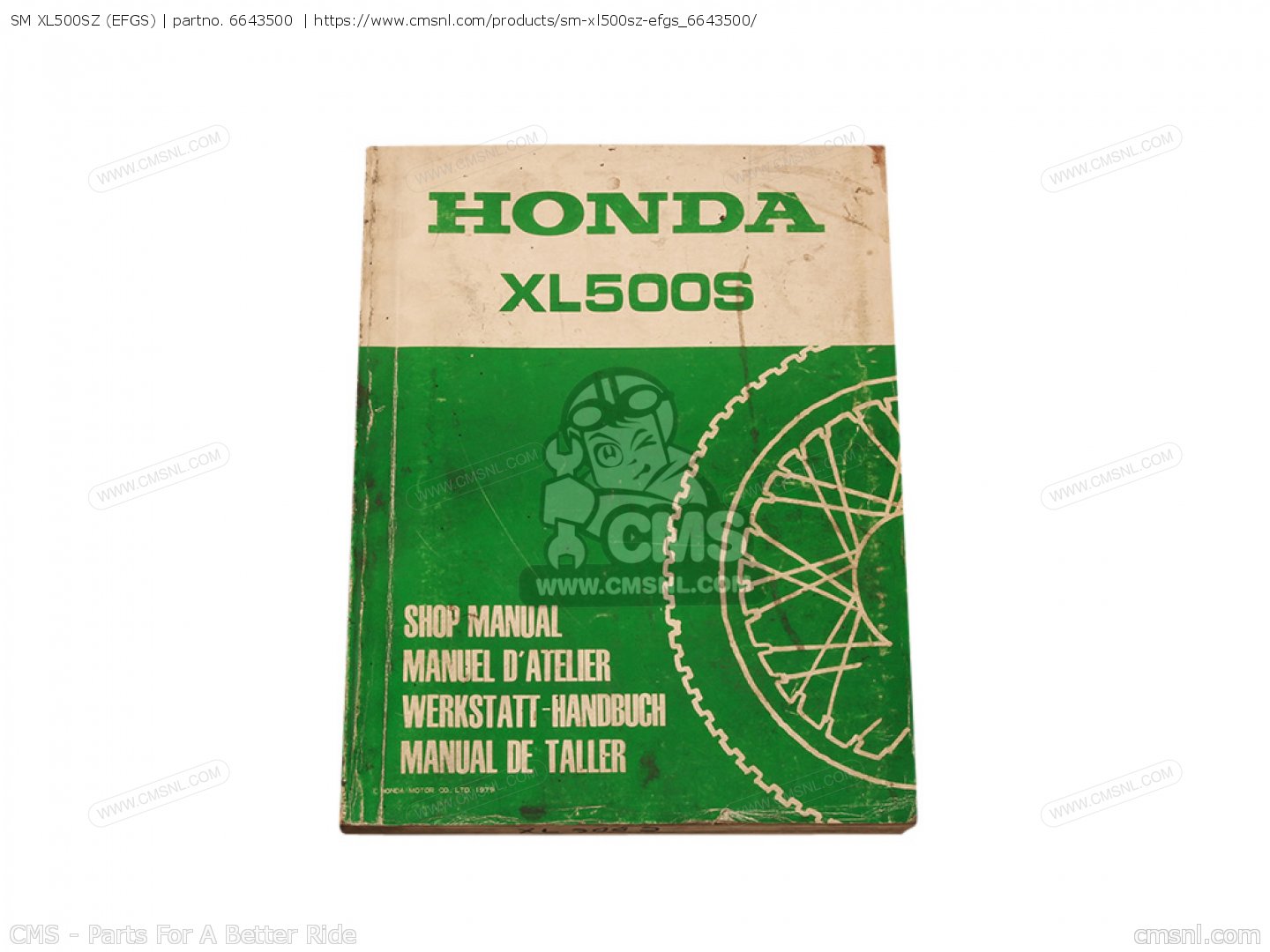6643500: SM XL500SZ (EFGS) Honda - buy the 6643500 at CMSNL