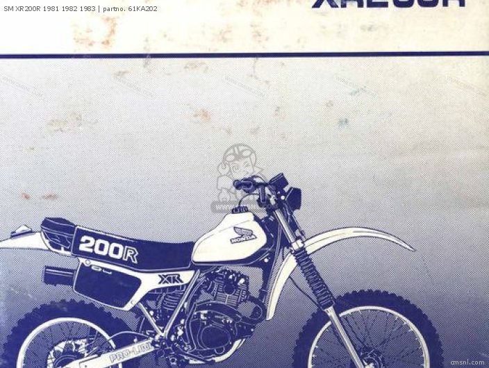 61KA202: SM XR200R 1981 1982 1983 Honda - buy the 61KA202 at CMSNL