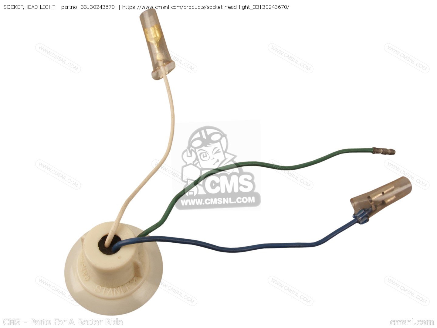 33130243670: SOCKET,HEAD LIGHT Honda - buy the 33130-243-670 at CMSNL
