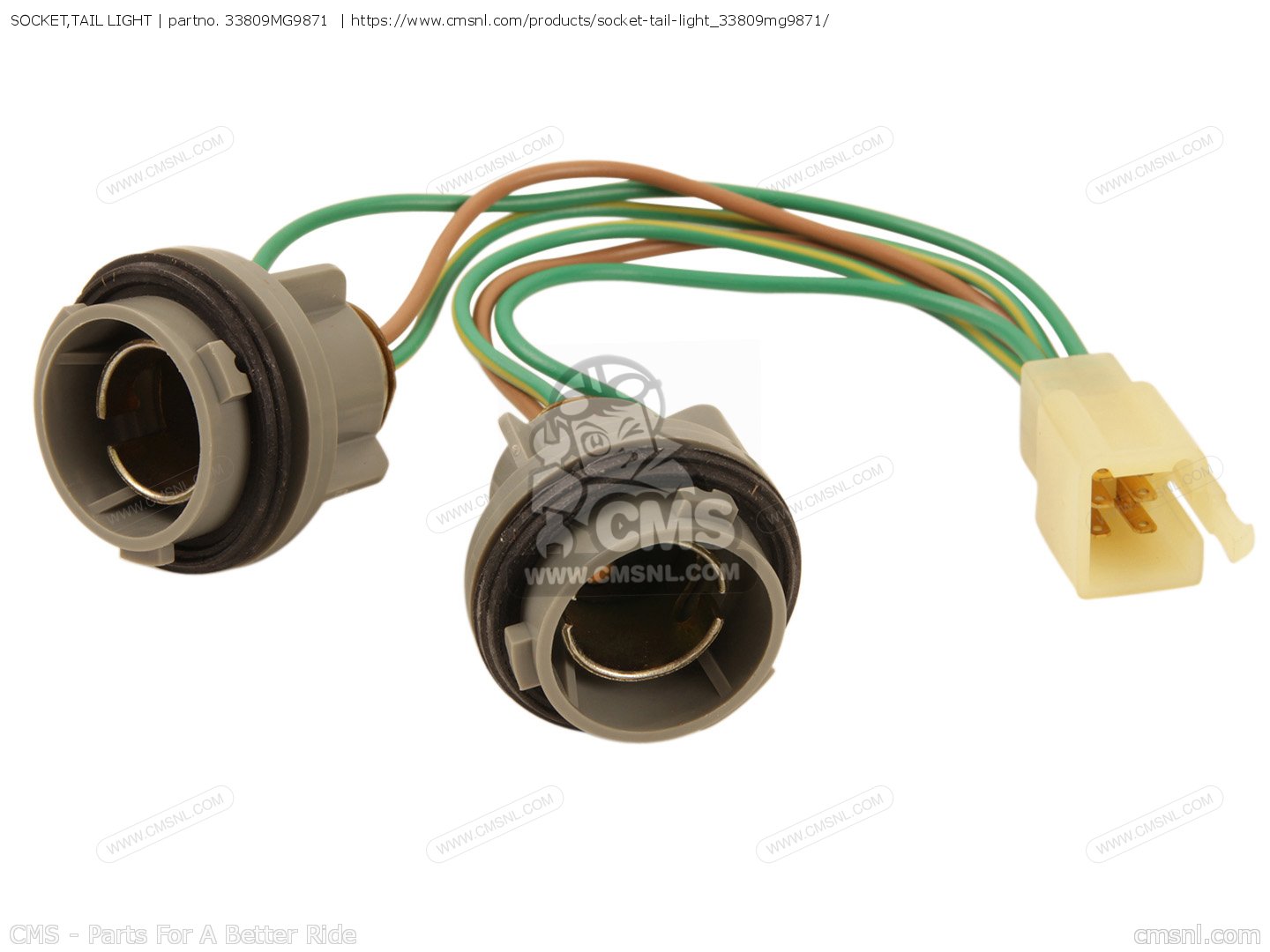 33809MG9871: SOCKET,TAIL LIGHT Honda - buy the 33809-MG9-871 at CMSNL