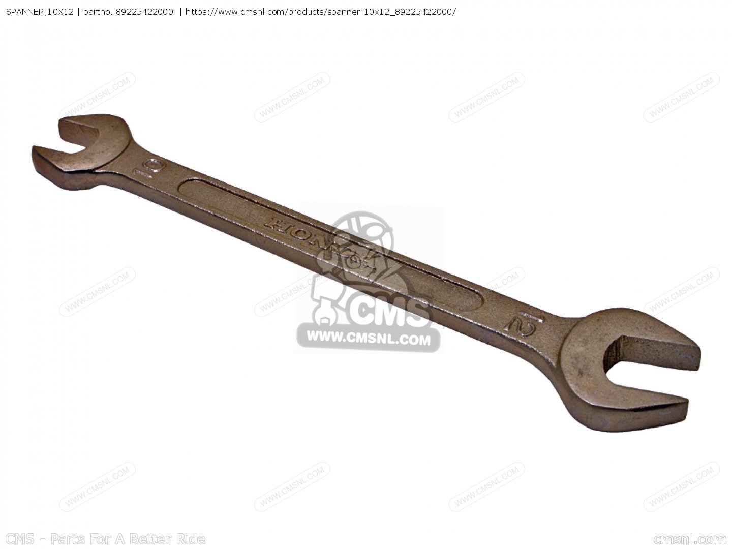 89225422000: SPANNER,10X12 Honda - buy the 89225-422-000 at CMSNL