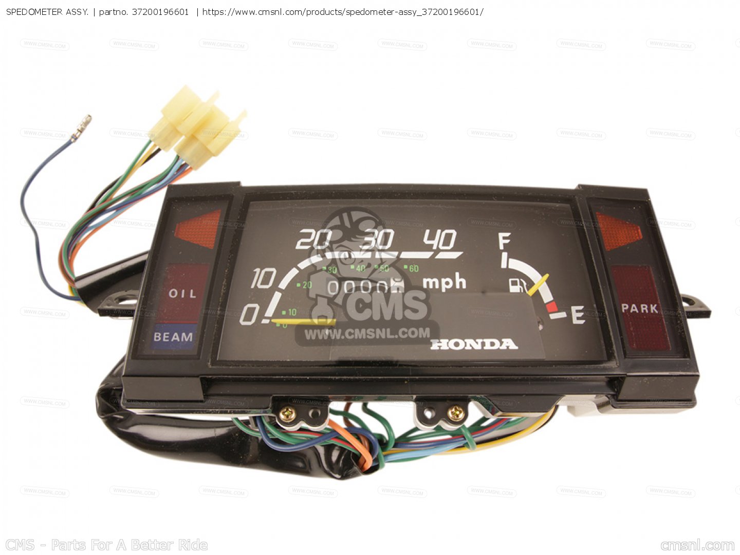 37200196601: SPEDOMETER ASSY. Honda - buy the 37200-196-601 at CMSNL