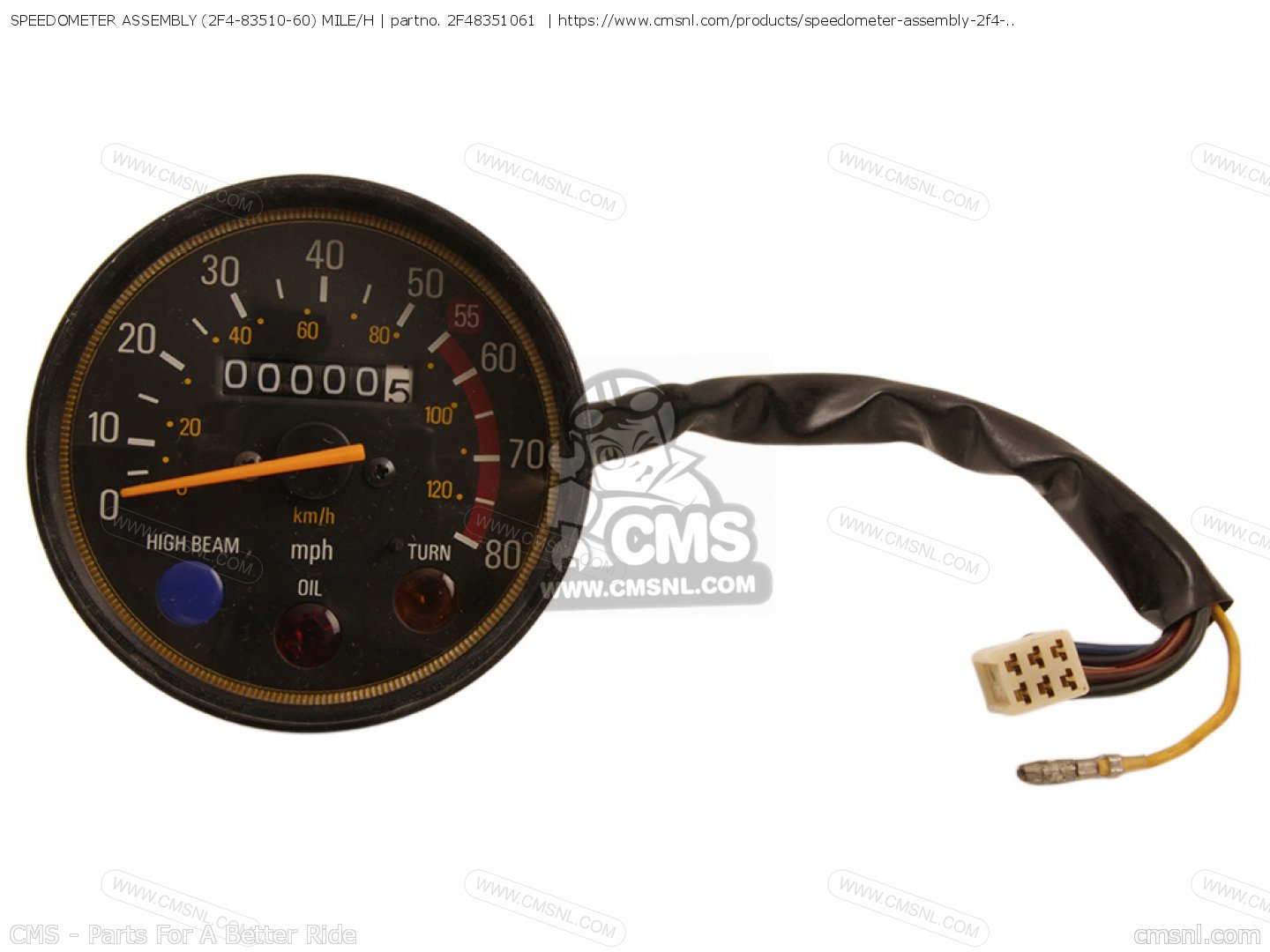 SPEEDOMETER ASSEMBLY (2F4-83510-60) MILE/H for GT80 1979 USA - order at ...