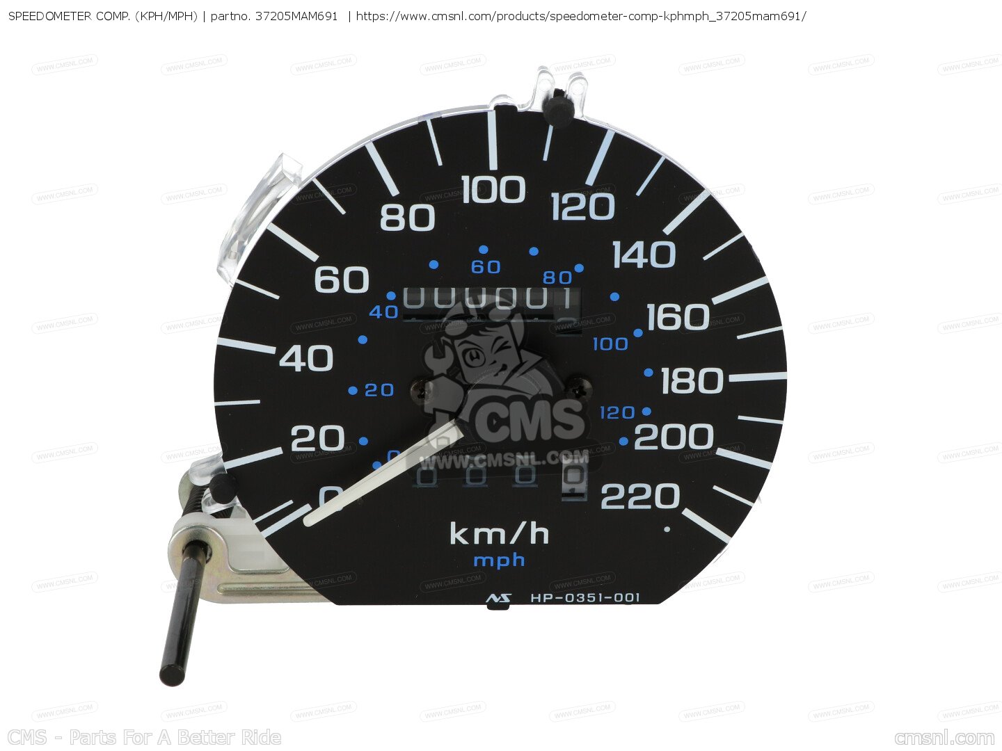 37205MAM691: SPEEDOMETER COMP. (KPH/MPH) Honda - buy the 37205-MAM-691 ...