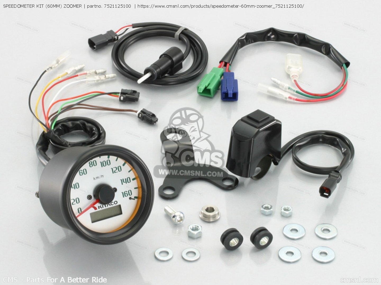 7521125100: SPEEDOMETER KIT (60MM) ZOOMER Kitaco - buy the 752-1125100 ...