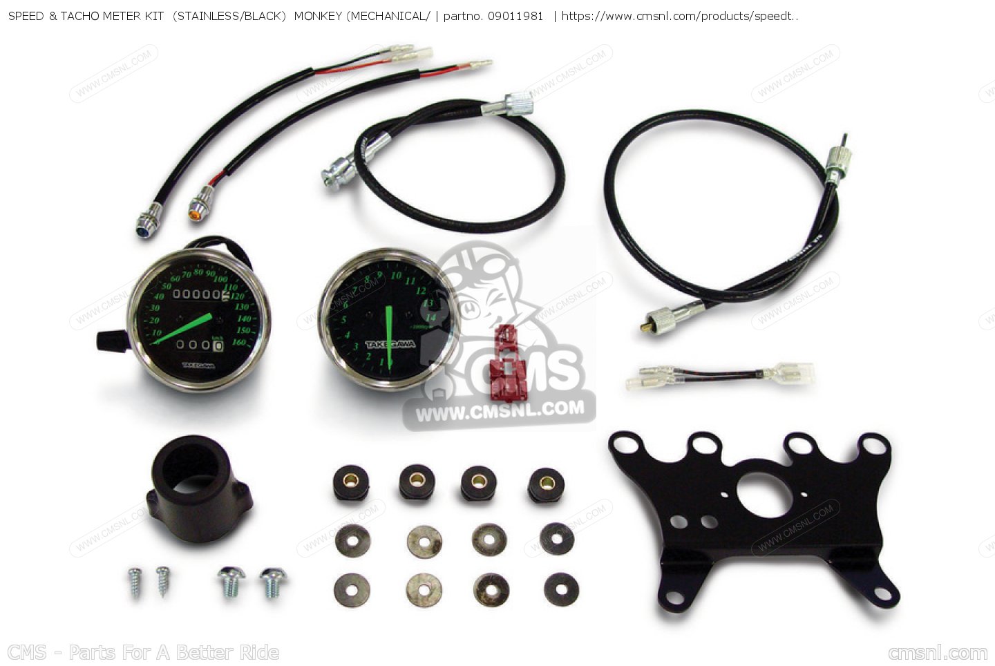 09011981: Speed & Tacho Meter Kit (stainless/black) Monkey (mechanical ...