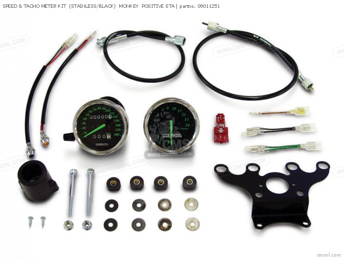 09011251: Speed & Tacho Meter Kit (stainless/black) Monkey Positive Sta ...