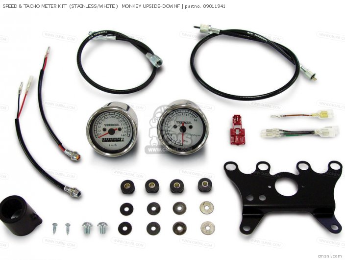 09011941: Speed & Tacho Meter Kit (stainless/white ) Monkey Upside ...