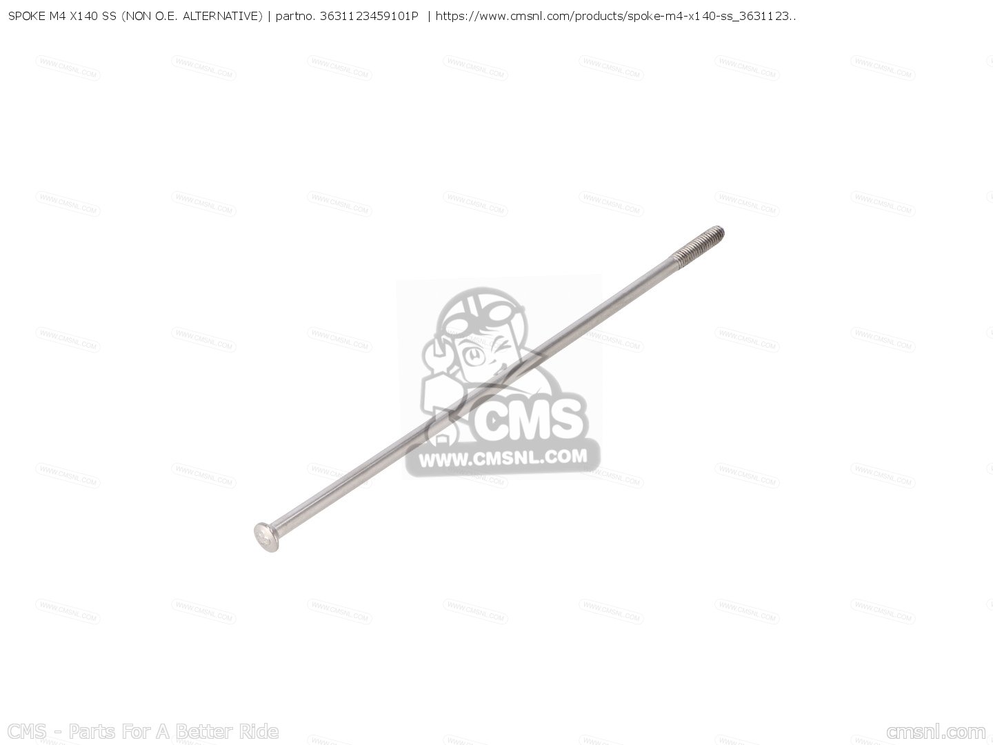 3631123459101P: SPOKE M4 X140 SS (NON O.E. ALTERNATIVE) Alternative ...