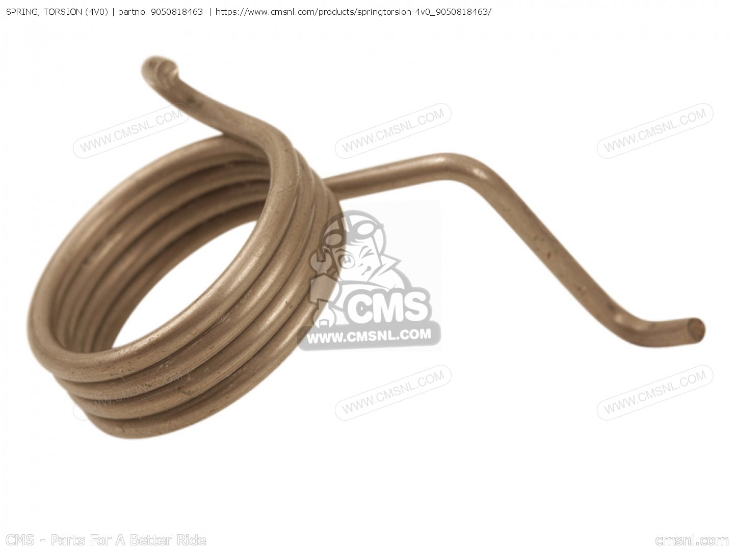 9050818463: SPRING, TORSION (4V0) Yamaha - buy the 90508-18463-00 at CMSNL