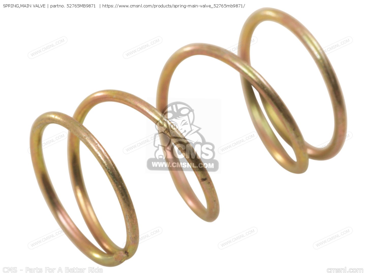 52765MB9871: SPRING,MAIN VALVE Honda - buy the 52765-MB9-871 at CMSNL