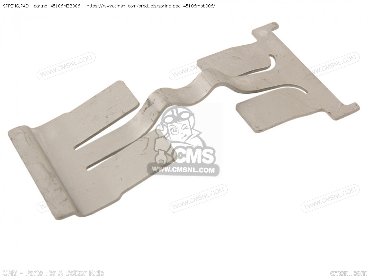 45106MBB006: SPRING,PAD Honda - buy the 45106-MBB-006 at CMSNL