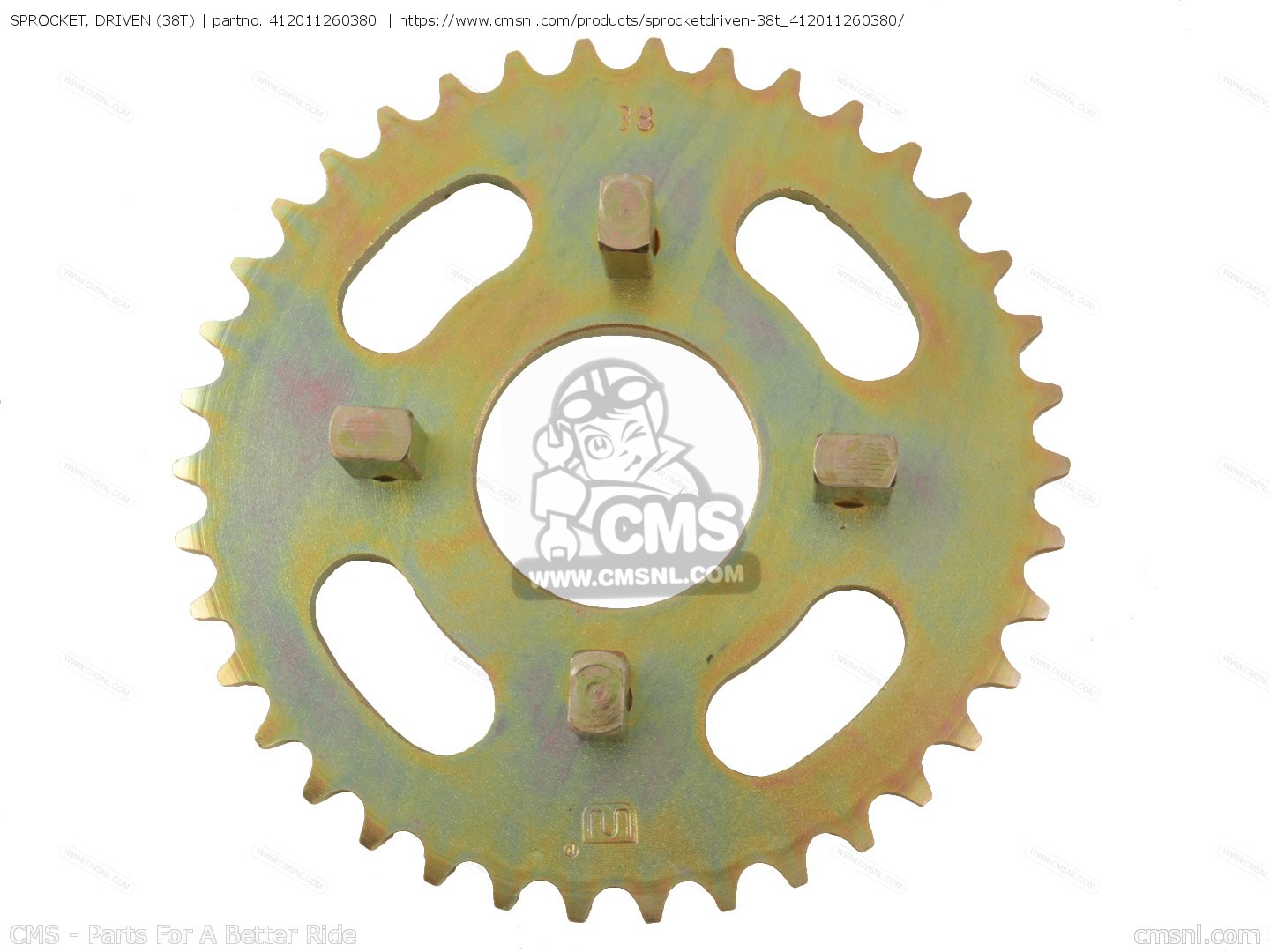 412011260380: SPROCKET, DRIVEN (38T) (NON O.E. ALTERNATIVE) Honda - buy ...