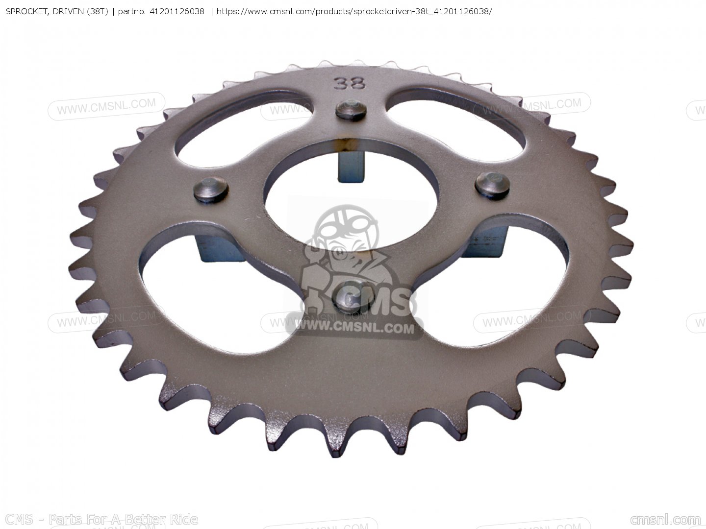 41201126038: SPROCKET, DRIVEN (38T) Honda - buy the 41201-126-038 at CMSNL