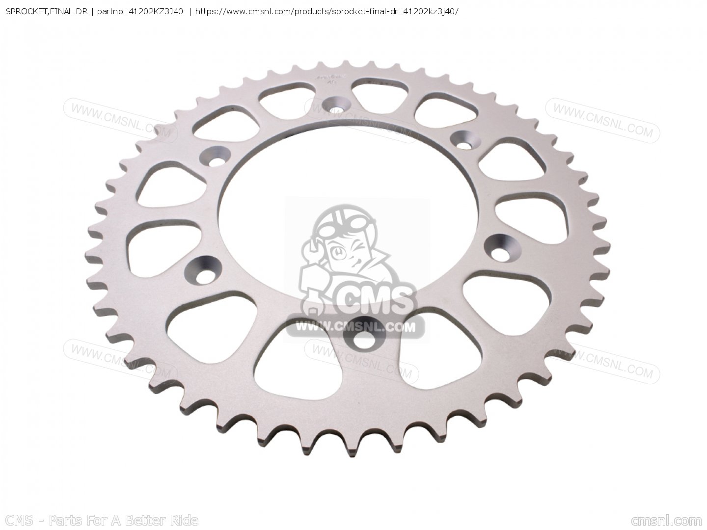 41202KZ3J40: SPROCKET,FINAL DR Honda - buy the 41202-KZ3-J40 at CMSNL