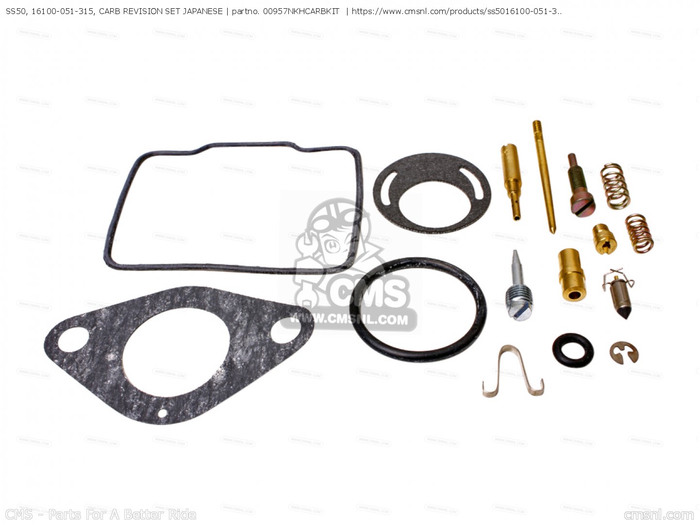 SS50, 16100-051-315, CARB REVISION SET JAPANESE for Honda - order at CMSNL