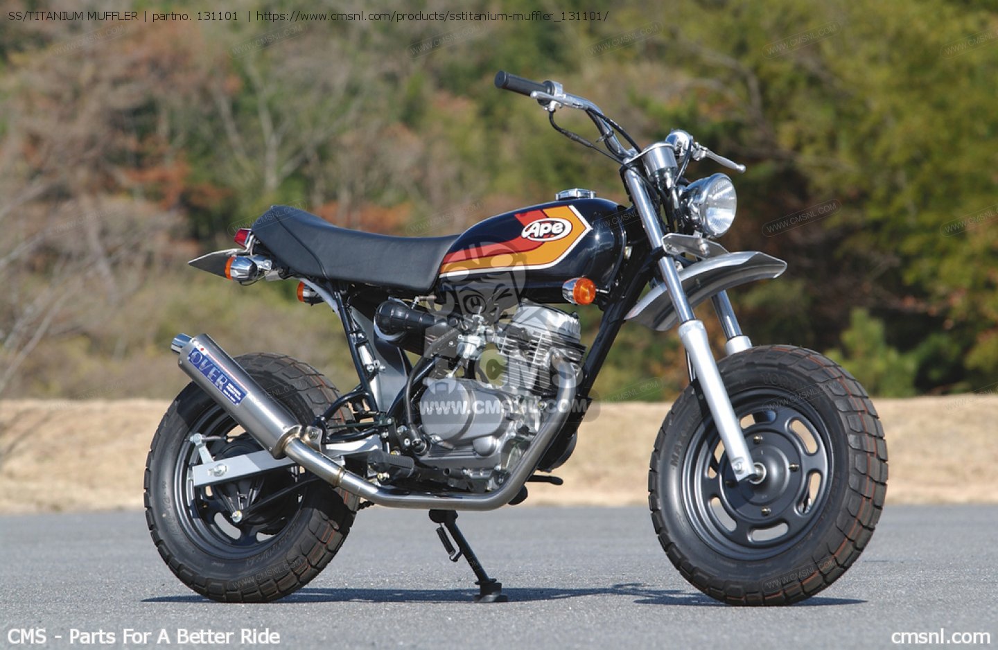 SS/TITANIUM MUFFLER for APE 50 EXHAUST - order at CMSNL