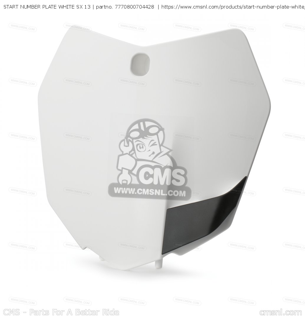 7770800704428: START NUMBER PLATE WHITE SX 13 KTM - buy the ...