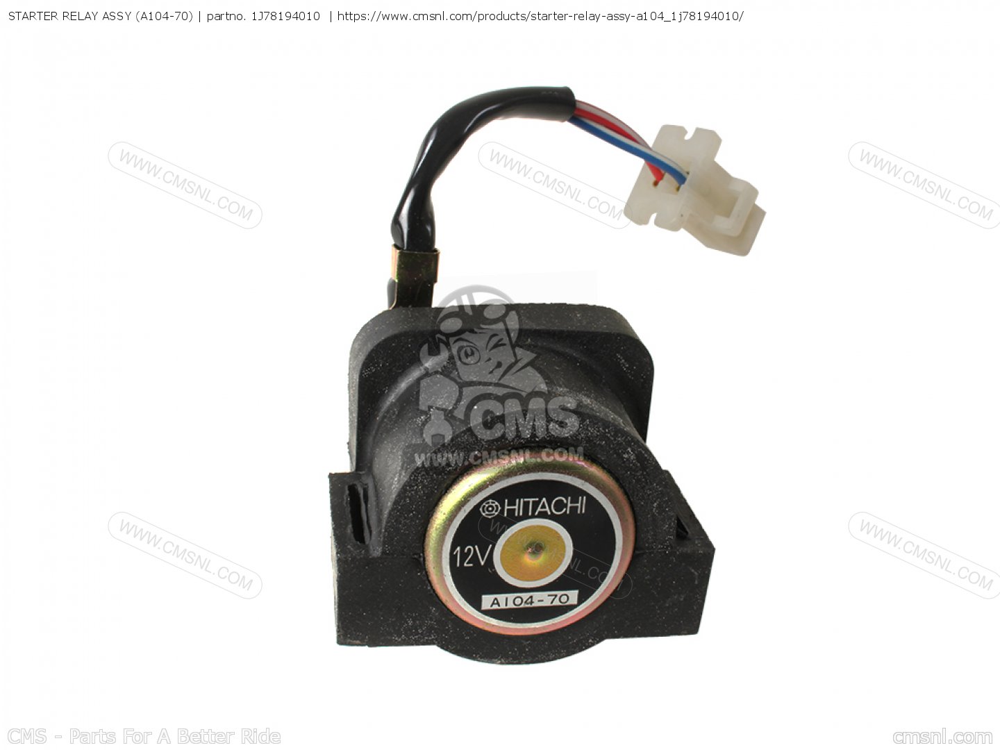 1J78194010: STARTER RELAY ASSY (A104-70) Yamaha - buy the 1J7-81940-10 ...
