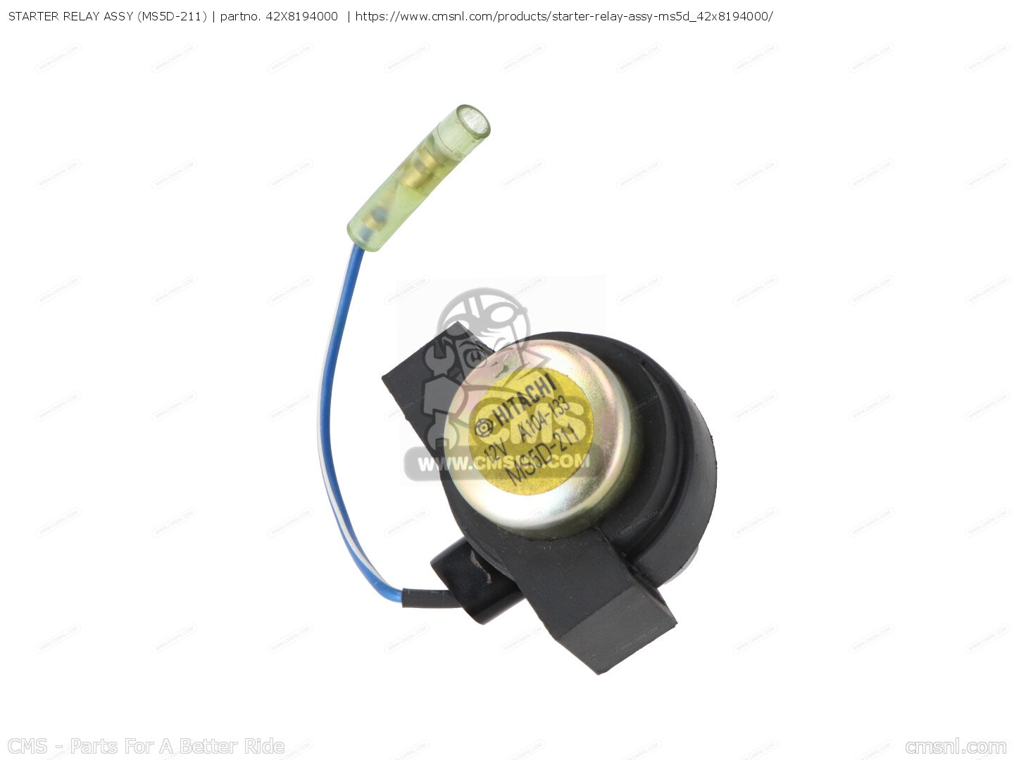 42X8194000: STARTER RELAY ASSY (MS5D-211) Yamaha - buy the 42X-81940-00 ...