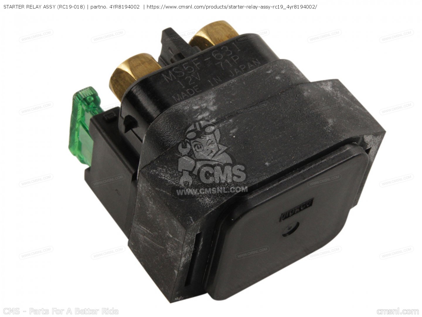 4YR8194002: Starter Relay Assy (rc19-018) Yamaha - buy the 4YR-81940-02 ...