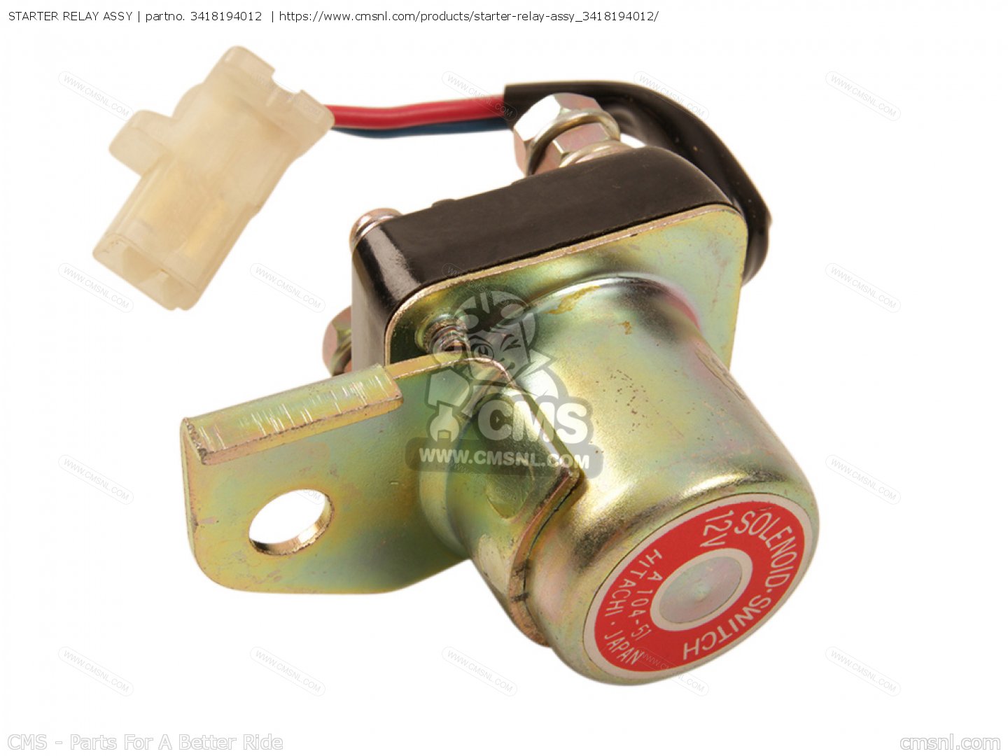 3418194012: STARTER RELAY ASSY Yamaha - buy the 341-81940-12-00 at CMSNL