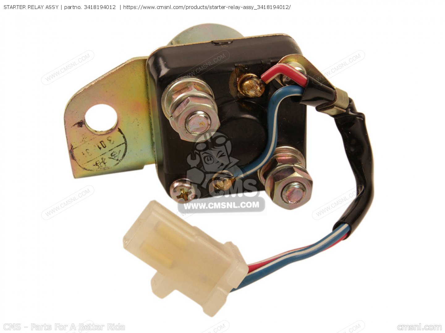 3418194012: STARTER RELAY ASSY Yamaha - buy the 341-81940-12-00 at CMSNL