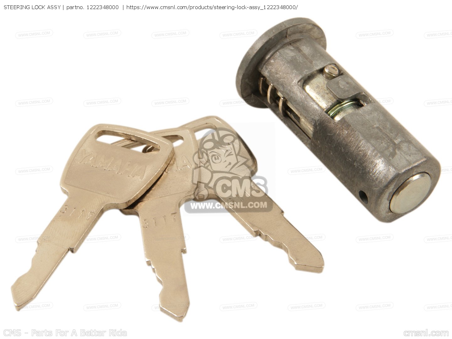 1222348000: Steering Lock Assy Yamaha - buy the 122-23480-00 at CMSNL