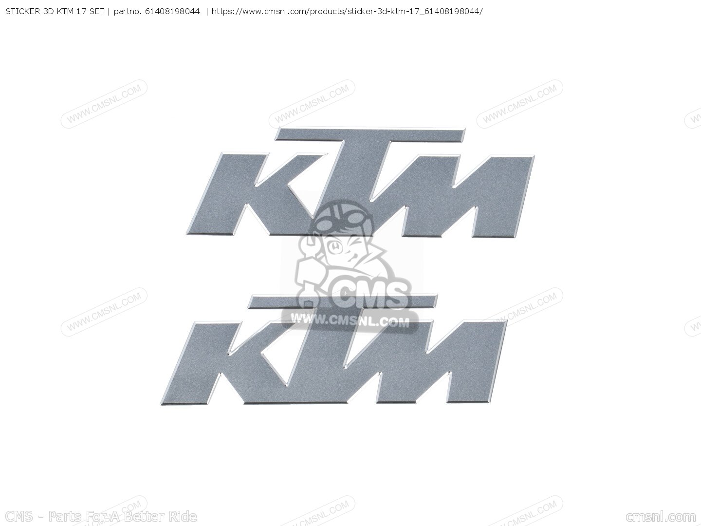 61408198044: STICKER 3D KTM 17 SET KTM - buy the 61408198044 at CMSNL
