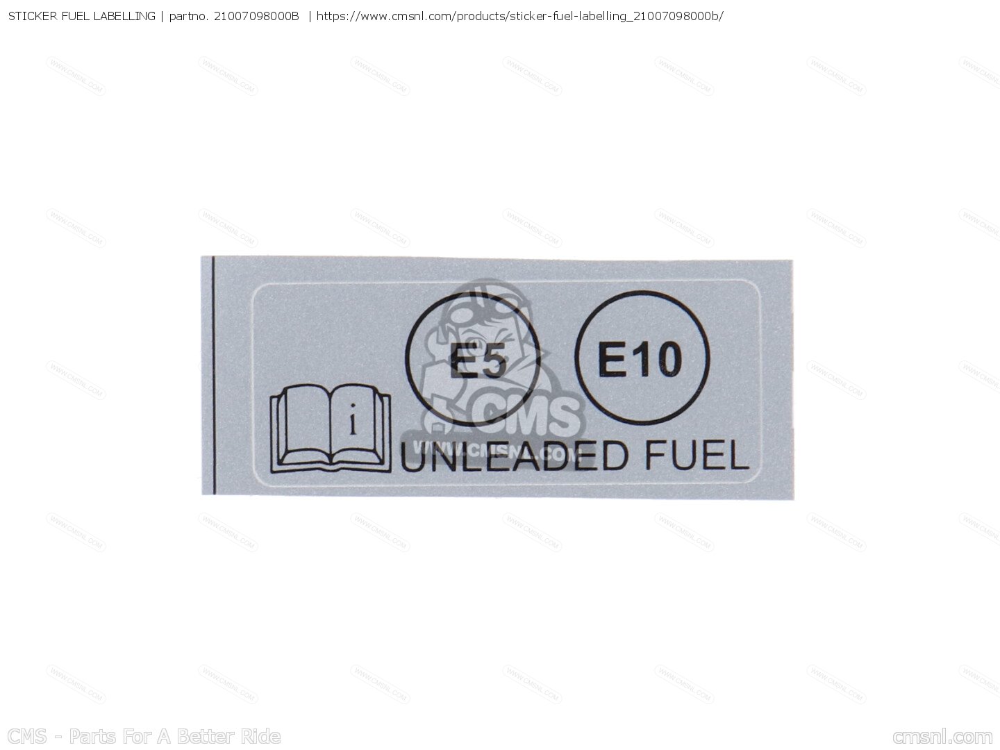 21007098000B: STICKER FUEL LABELLING GASGAS - buy the 21007098000 at CMSNL