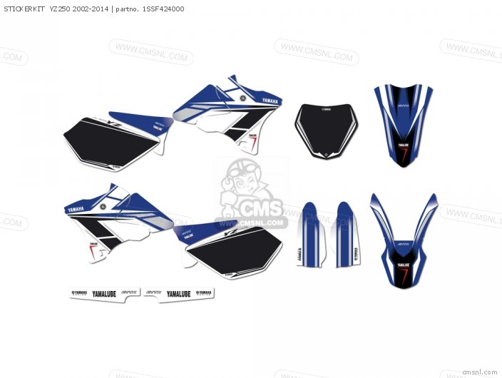 1SSF424000: Stickerkit Yz250 2002-2014 Yamaha - buy the 1SS-F4240-00 at ...