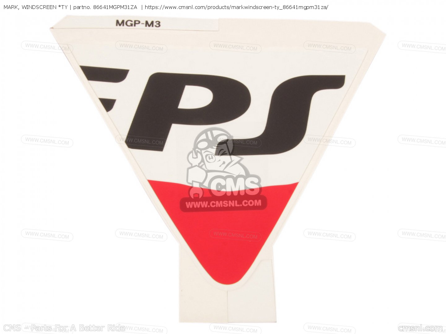 86641MGPM31ZA: Sticker,re*type1* Honda - buy the 86641-MGP-M31ZA at CMSNL