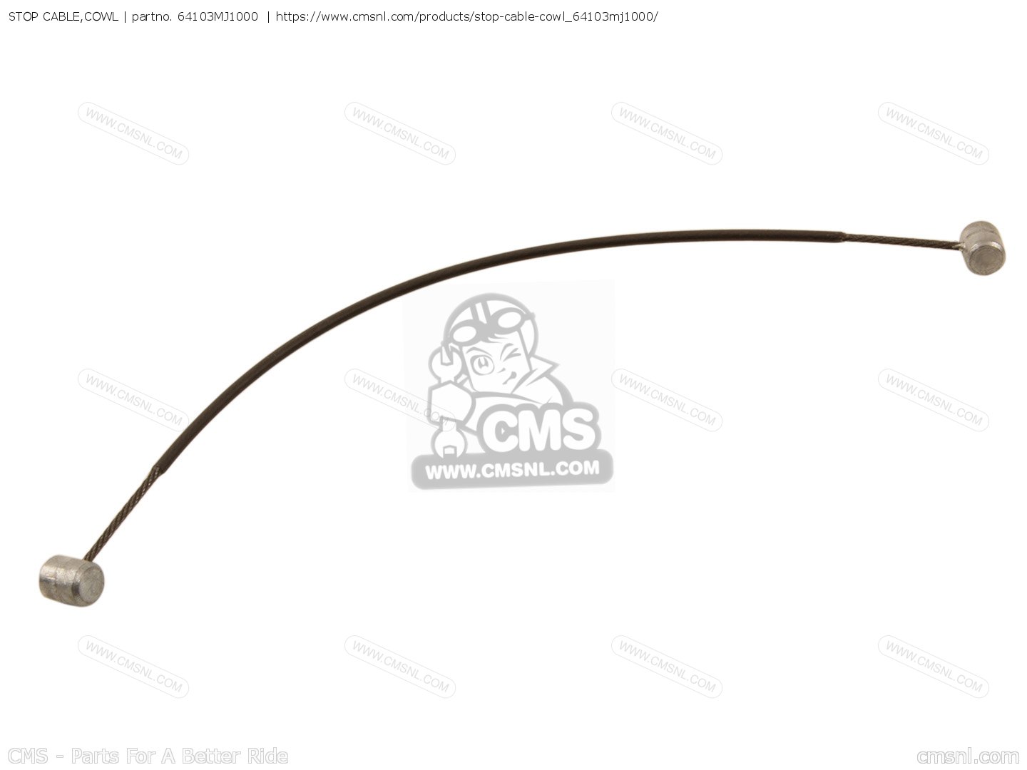 64103MJ1000: STOP CABLE,COWL Honda - buy the 64103-MJ1-000 at CMSNL