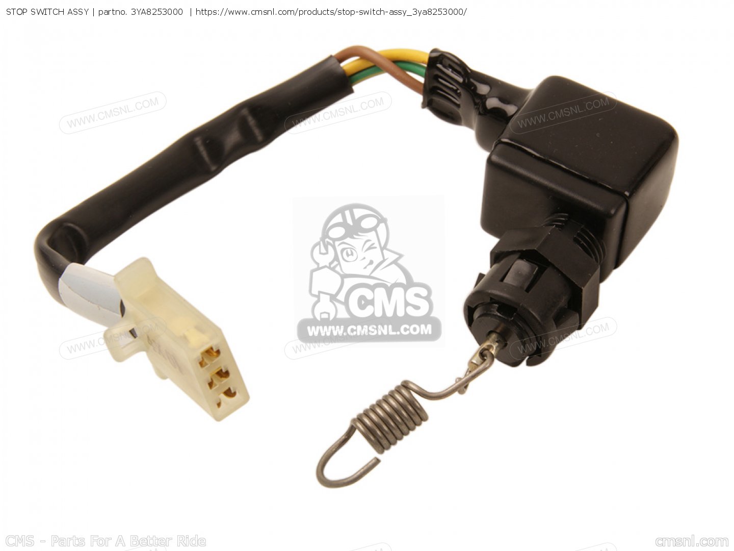 3YA8253000: STOP SWITCH ASSY Yamaha - buy the 3YA-82530-00-00 at CMSNL
