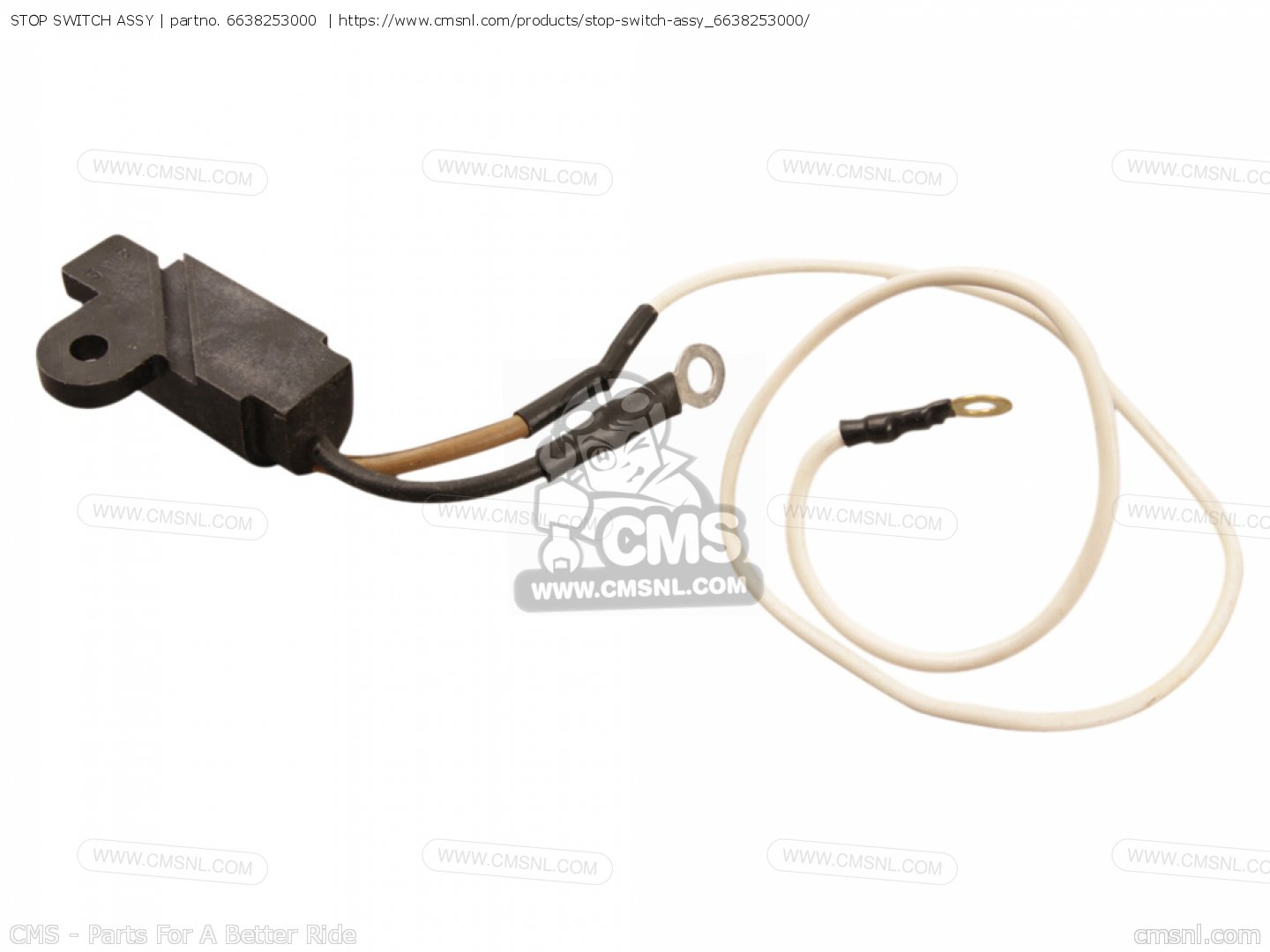 6638253000: Stop Switch Assy Yamaha - buy the 663-82530-00-00 at CMSNL