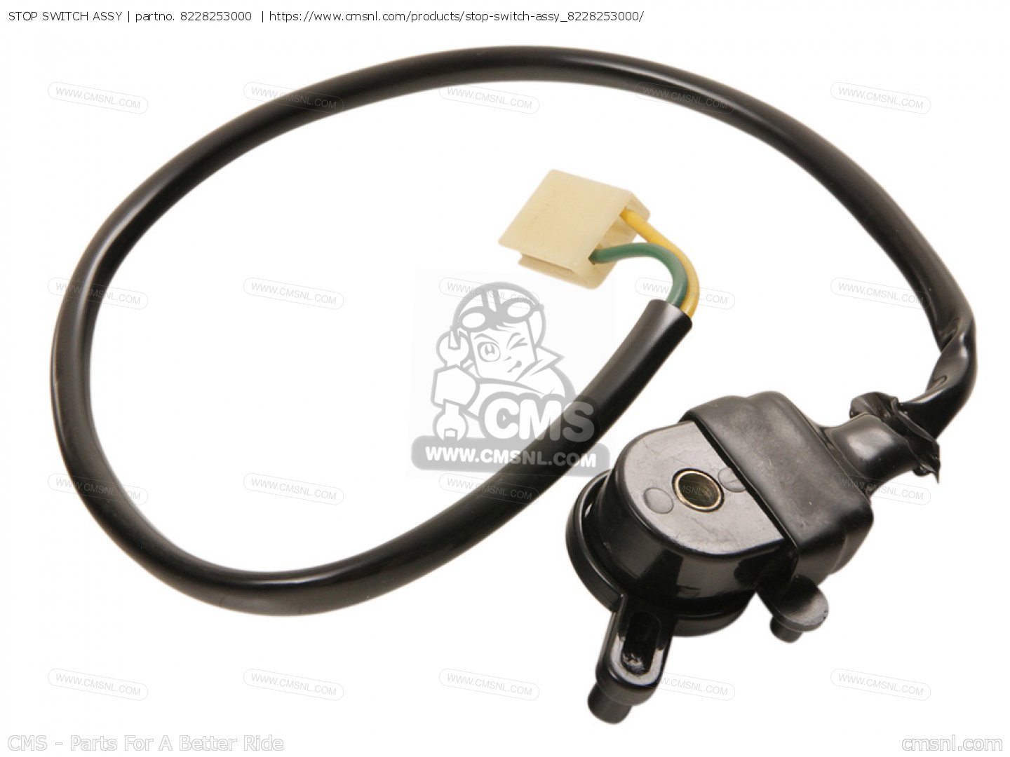 8228253000: STOP SWITCH ASSY Yamaha - buy the 822-82530-00-00 at CMSNL