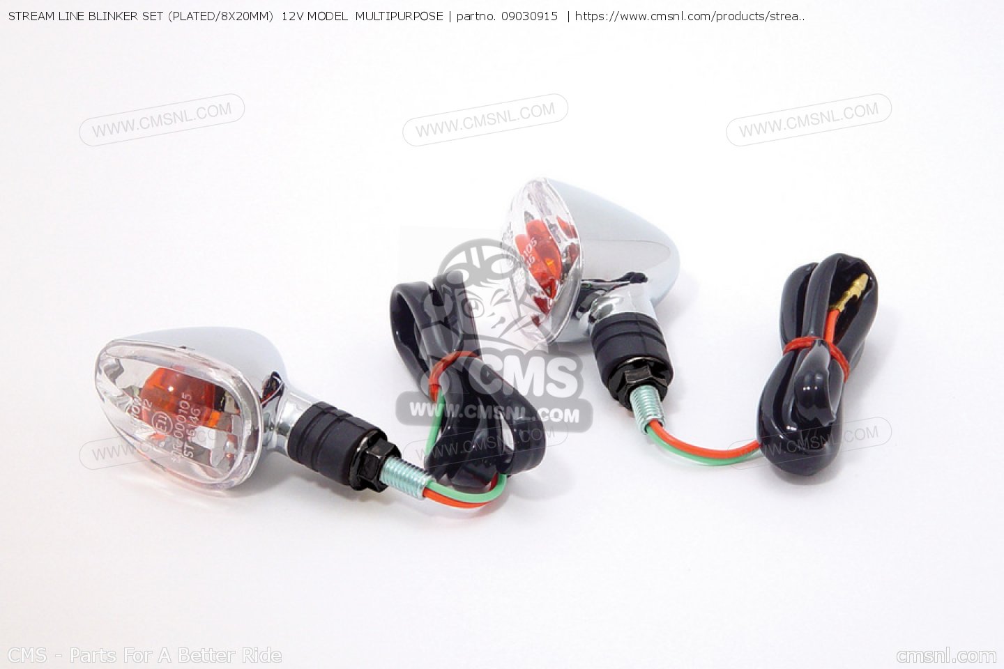 09030915: Stream Line Blinker Set (plated/8x20mm) 12v Model ...