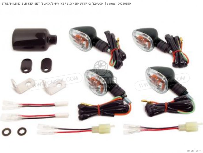 09030930: Stream Line Blinker Set (black/8mm) Ksr110/ksr-1/ksr-2 ...